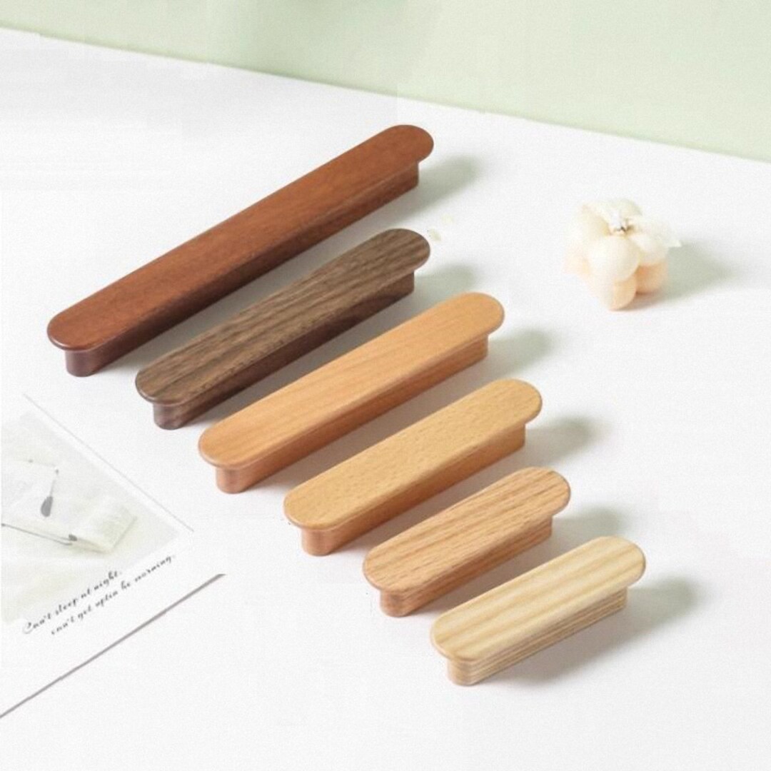 Solid Wood Cabinet Pulls Knobs Handles Dresser Knob and Handles Drawer Knobs Pulls Wardrobe Door ...