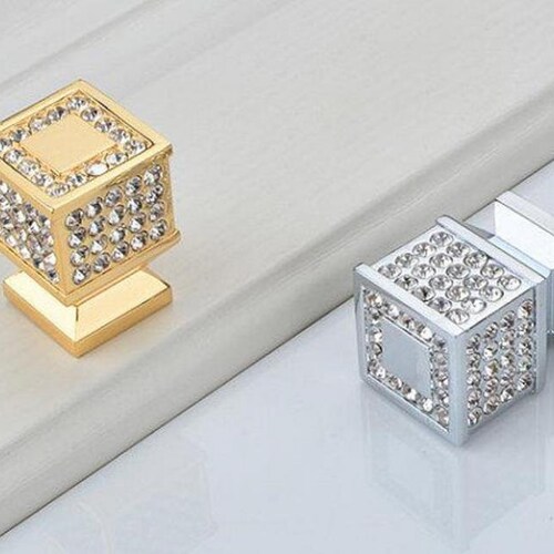 Rhinestone Glass Knobs Crystal Knob Drawer Knobs Dresser Pulls - Etsy