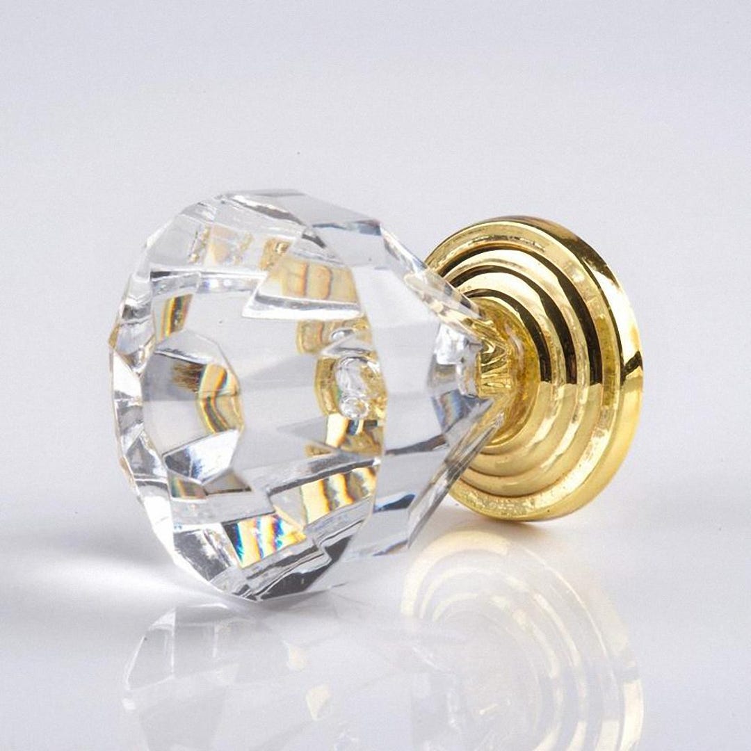 Transparent Knobs Dresser Knobs Clear Glass Crystal Bling Child Door ...