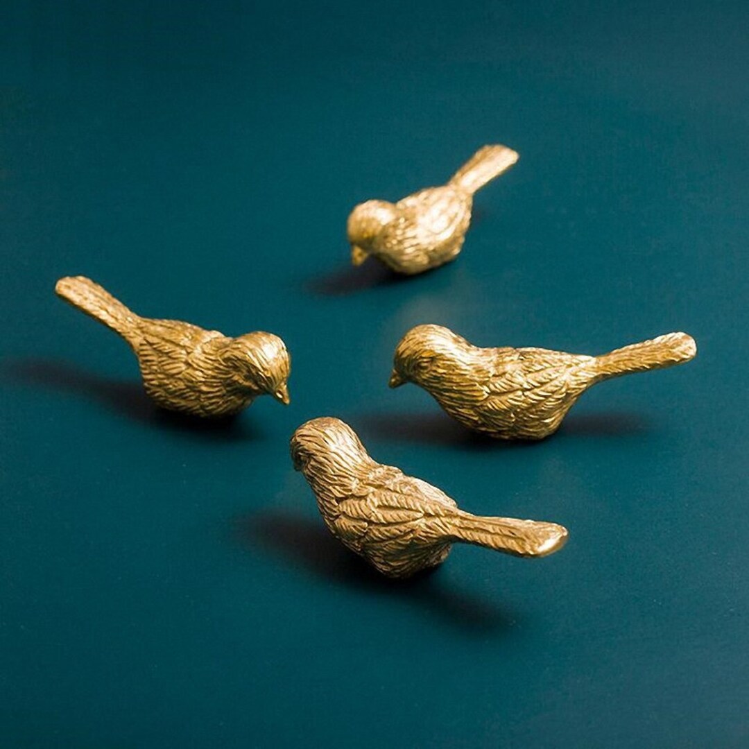 Brass Bird Pulls Knobs Cabinet Handles Kitchen Knob Pull Vintage Bird ...