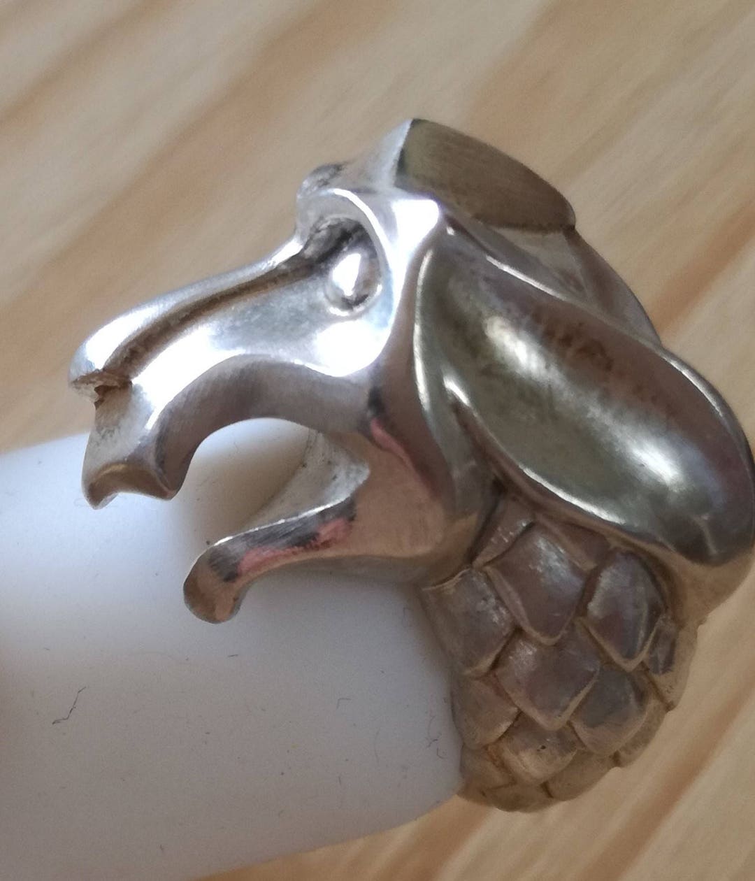 Solid Silver Snake Model Gargoyle Ring - Etsy