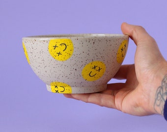 Smiley Face Bowl - Etsy UK