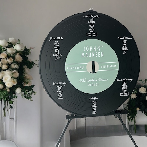 Vinyl Record Seating Chart for Wedding - Etsy