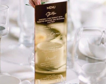 Gold Acrylic Menus - Etsy