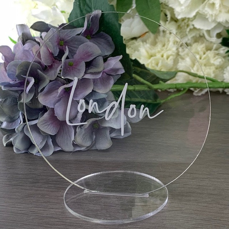 Clear Acrylic Wedding Table Number Circle Table Names - Etsy Singapore