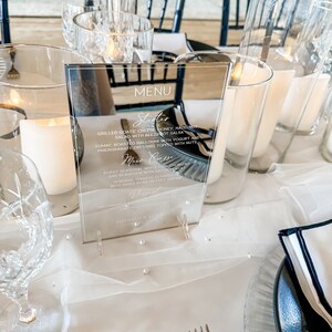 Luxury Personalised Wedding Menu, Custom Mirror Acrylic A5 Engraved ...