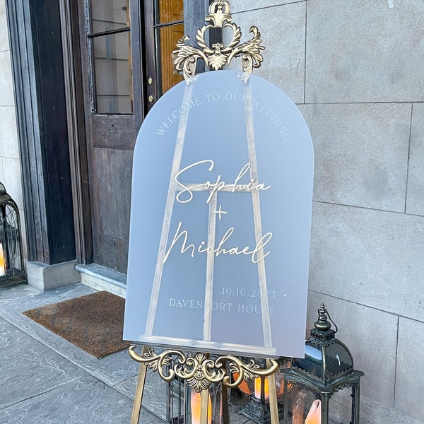 Arched Wedding Sign Frosted Glass - Etsy
