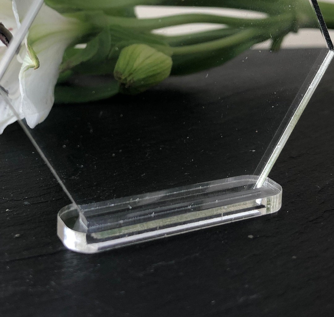 Hexagon Table Name Stands, Stand up Table Names, 3mm Acrylic Sign ...