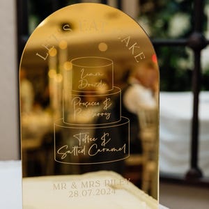 Personalised Wedding Cake Menu, Cheese Menu, Flavours Sign, Engraved ...
