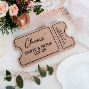 Cheers Wedding Favours, Personalised Drinks Token, Bespoke Favour, Free ...