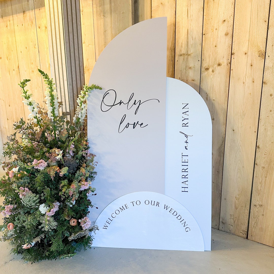 Extra Large Personalised Wedding Welcome Sign Installation, Only Love ...
