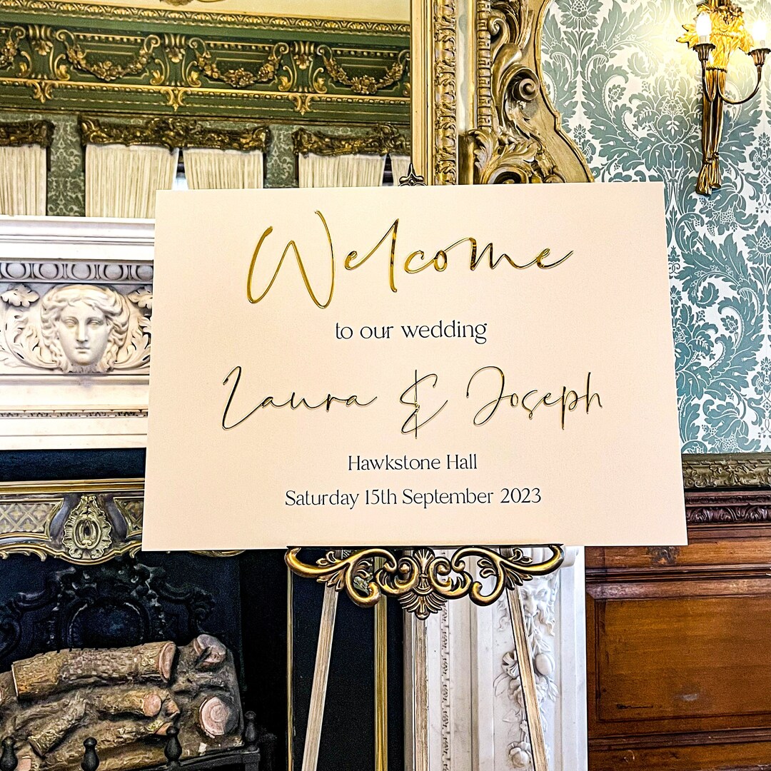 Wedding Welcome Sign, Personalised Luxury Venue Signage, Bespoke ...