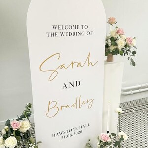Extra Large Wedding Welcome Sign, White & Gold Personalised Welcome ...