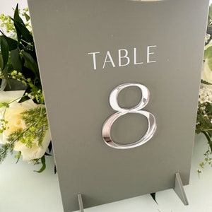 Sage Green Wedding Table Numbers With Mirror Accents, Modern Event ...