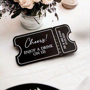 Cheers Wedding Favours, Personalised Drinks Token, Bespoke Favour, Free ...