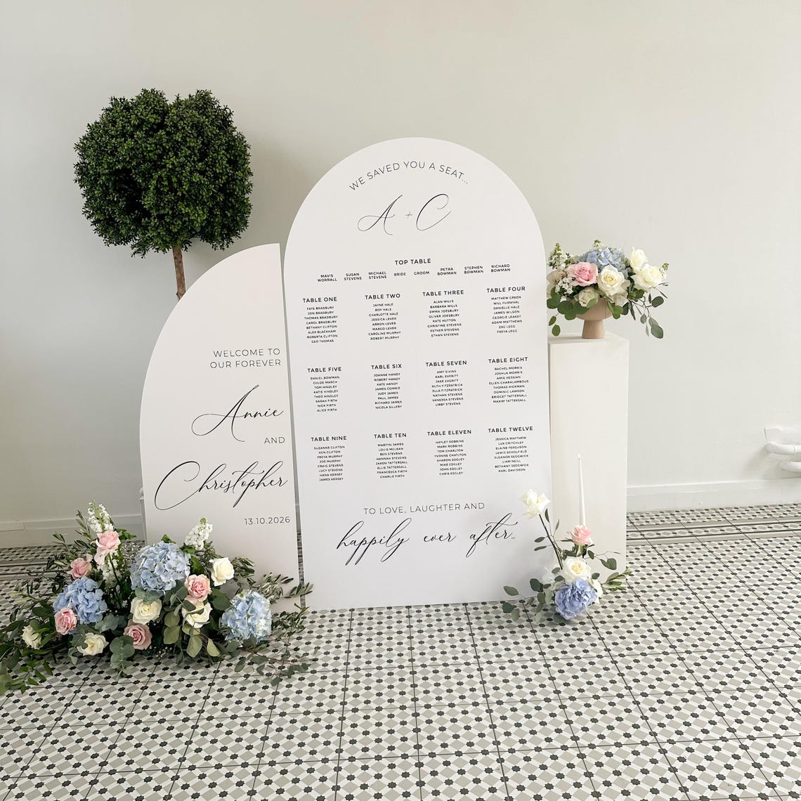 Wedding Welcome Sign & Seating Chart: Extra Large, Personalised ...