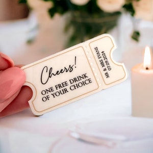 Cheers Wedding Favours, Personalised Drinks Token, Bespoke Favour, Free ...