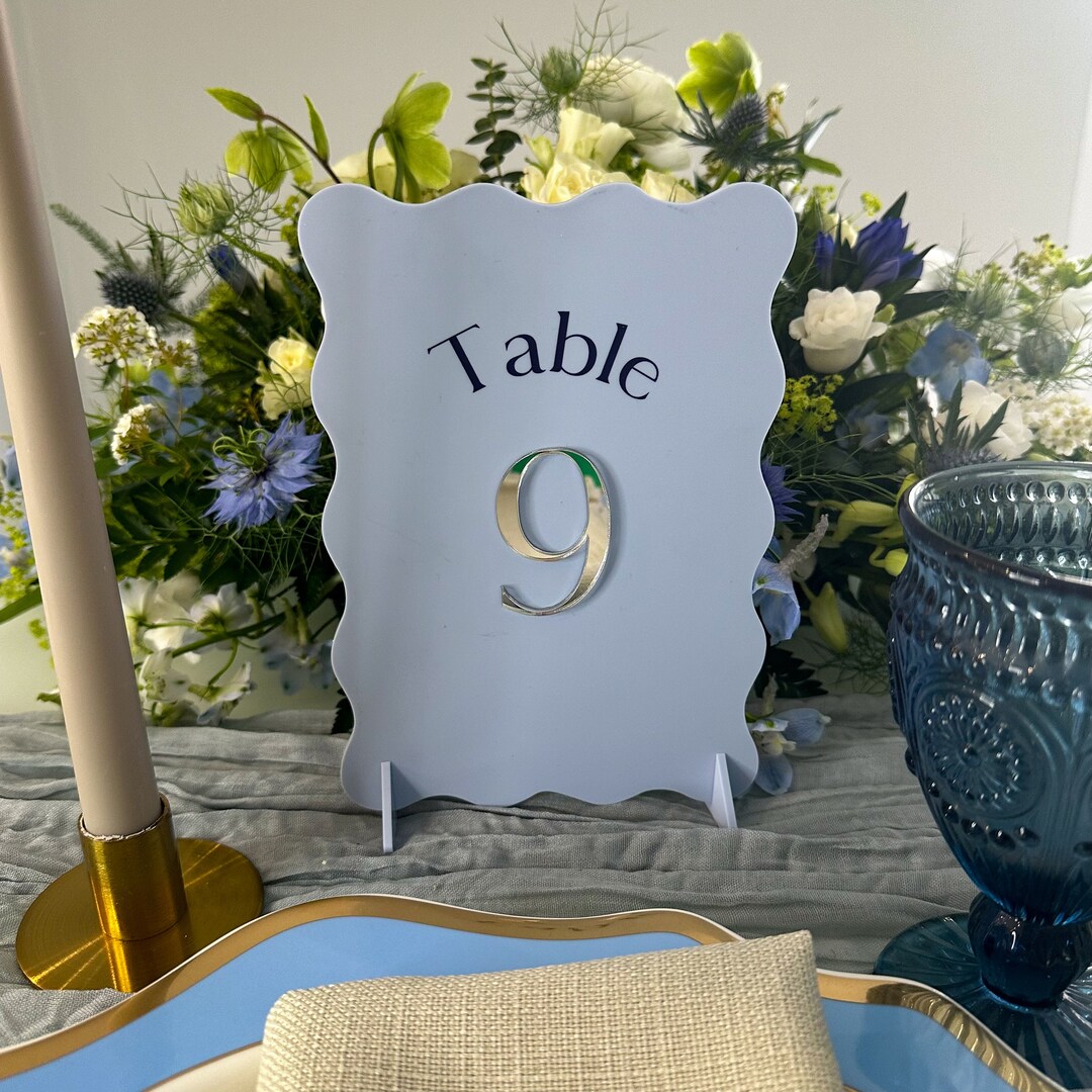 Bridgerton Inspired Wedding Table Numbers With Mirror Accents, Modern ...