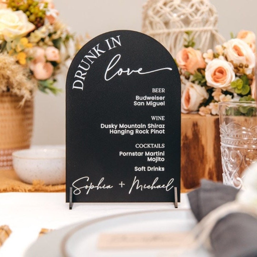 Letrero De Menú Para Boda
