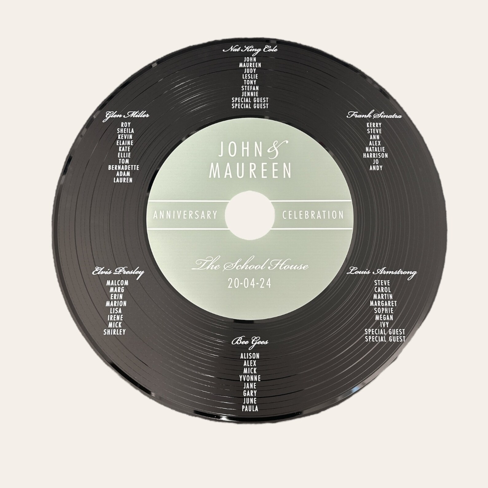 Vinyl Record Wedding Table Plan, Music Themed Wedding Décor, Retro ...