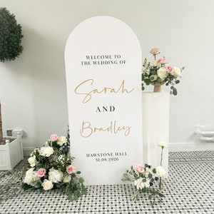 Extra Large Wedding Welcome Sign, White & Gold Personalised Welcome ...