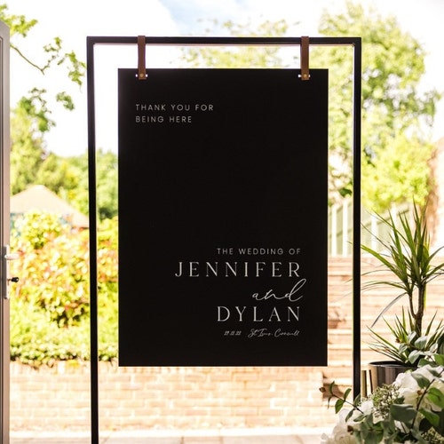 Black & White Wedding Welcome Sign Monochrome Décor - Etsy