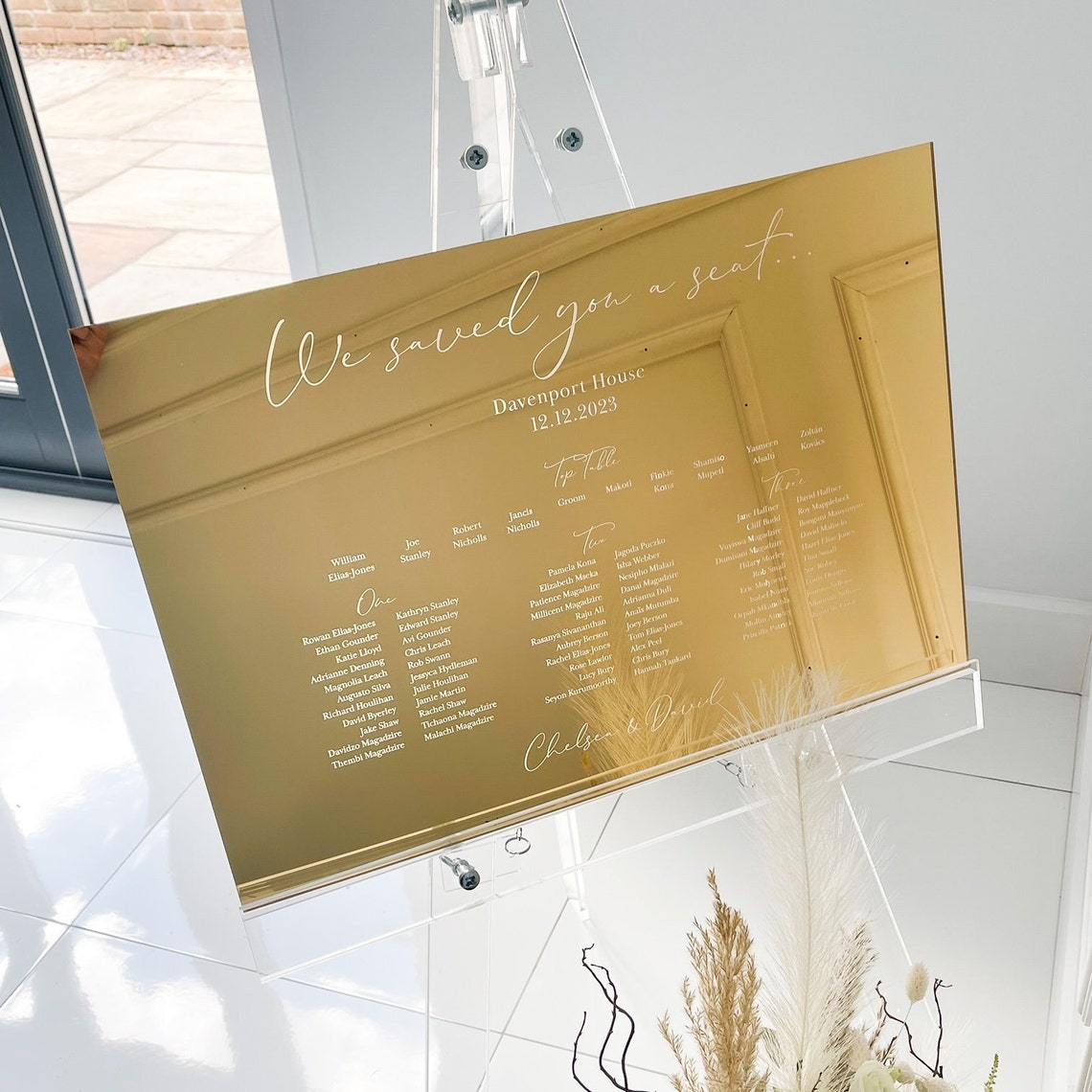 Luxury Gold Mirror Wedding Seating Chart Table Plan - Etsy