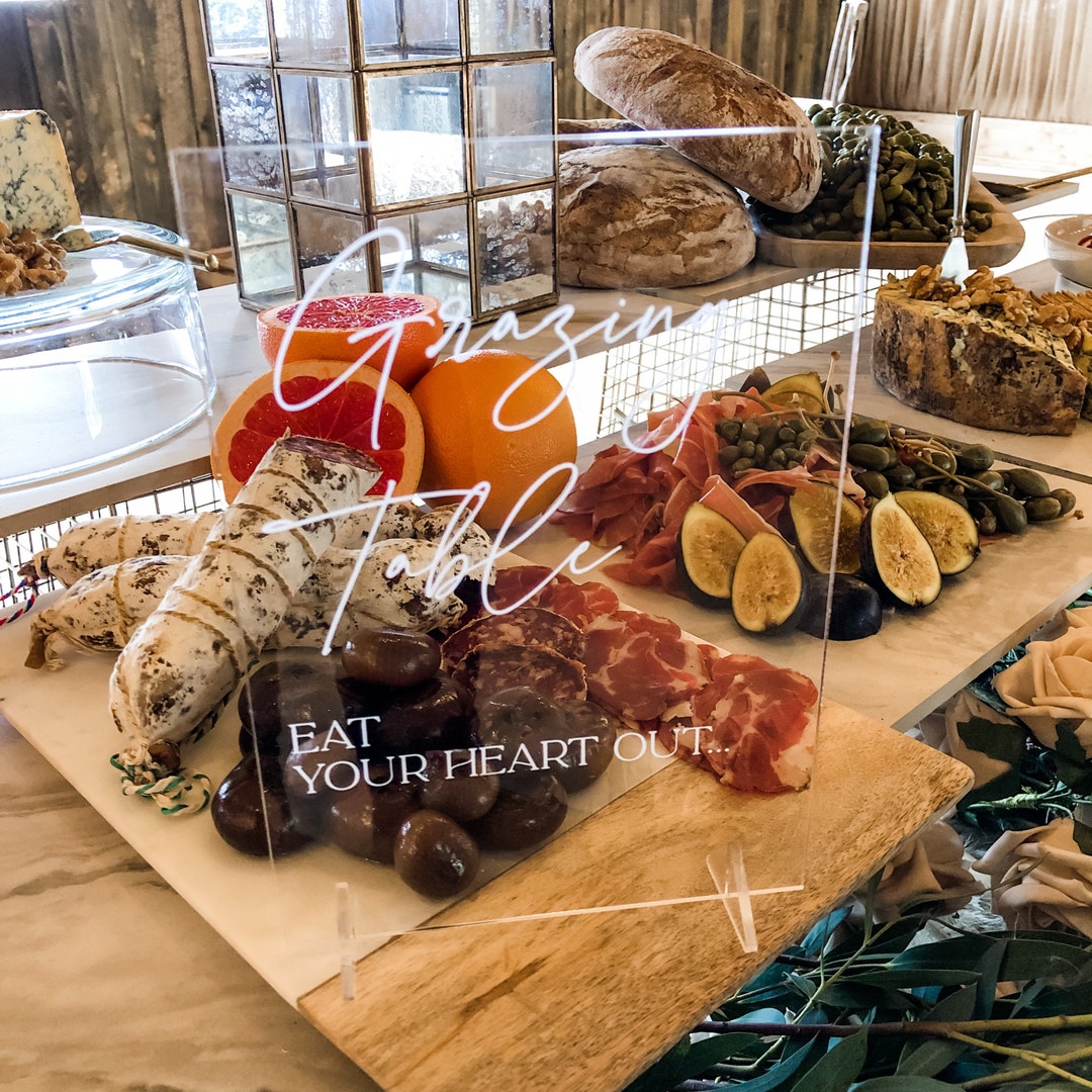Acrylic Grazing Table Sign, Wedding Décor, A5, A4, A3, Perspex Menu ...