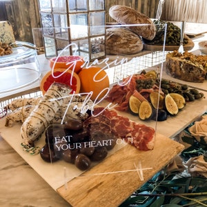 Acrylic Grazing Table Sign, Wedding Décor, A5, A4, A3, Perspex Menu ...