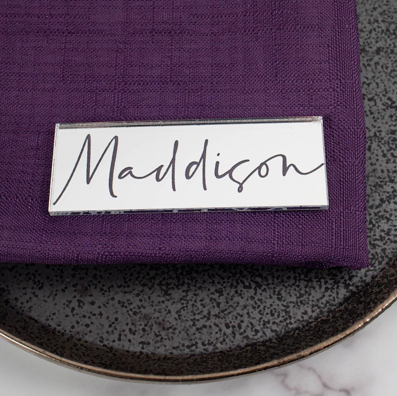 Engraved Mirror Place Cards: Wedding Table Names (gold, Silver, Rose ...