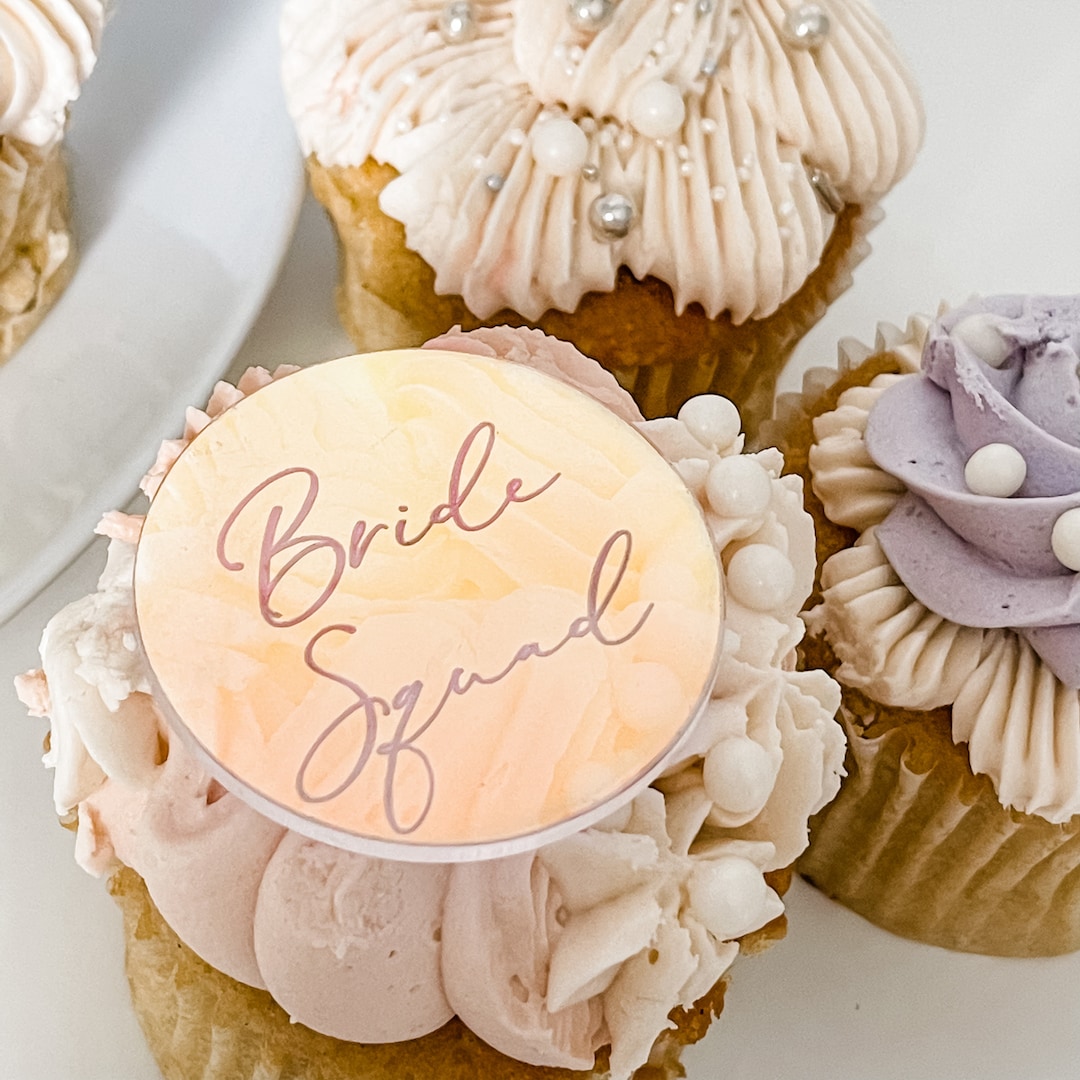 Bride Squad Cupcake Toppers, Bridal Shower Cake Charms, Team Bride, Hen ...