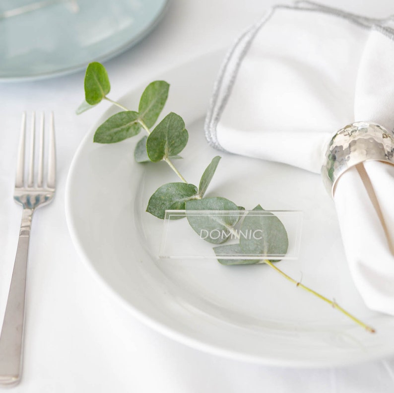 Acrylic Wedding Place Name Cards Rectangle Name Places | Etsy