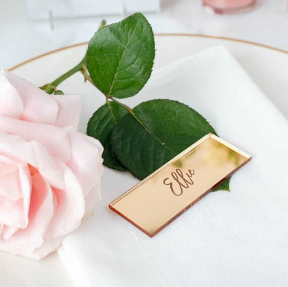 Event Guest Seating Cards Wedding D\u00e9cor Personalised Mirror Name ...