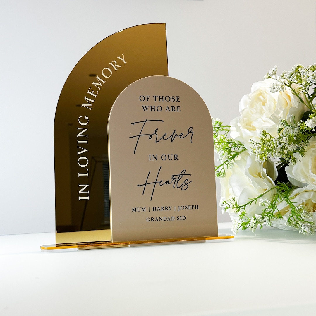 In Loving Memory Personalised Wedding Sign, Remembrance Plaque ...