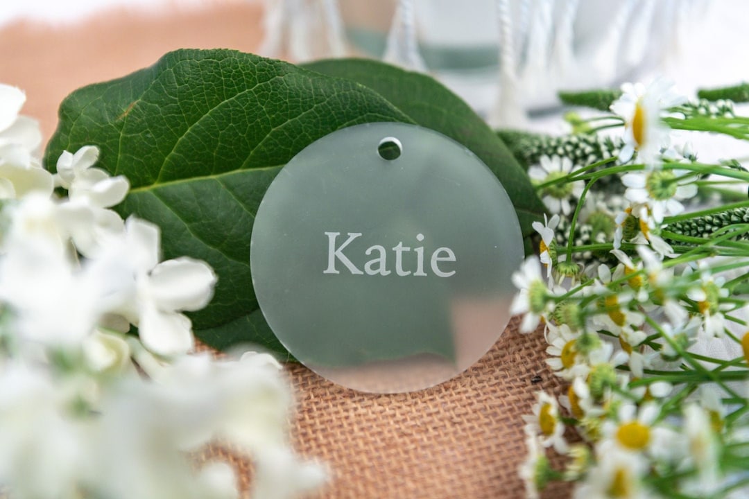 Personalised Frosted Acrylic Wedding Name Places, Engraved Name Setting ...