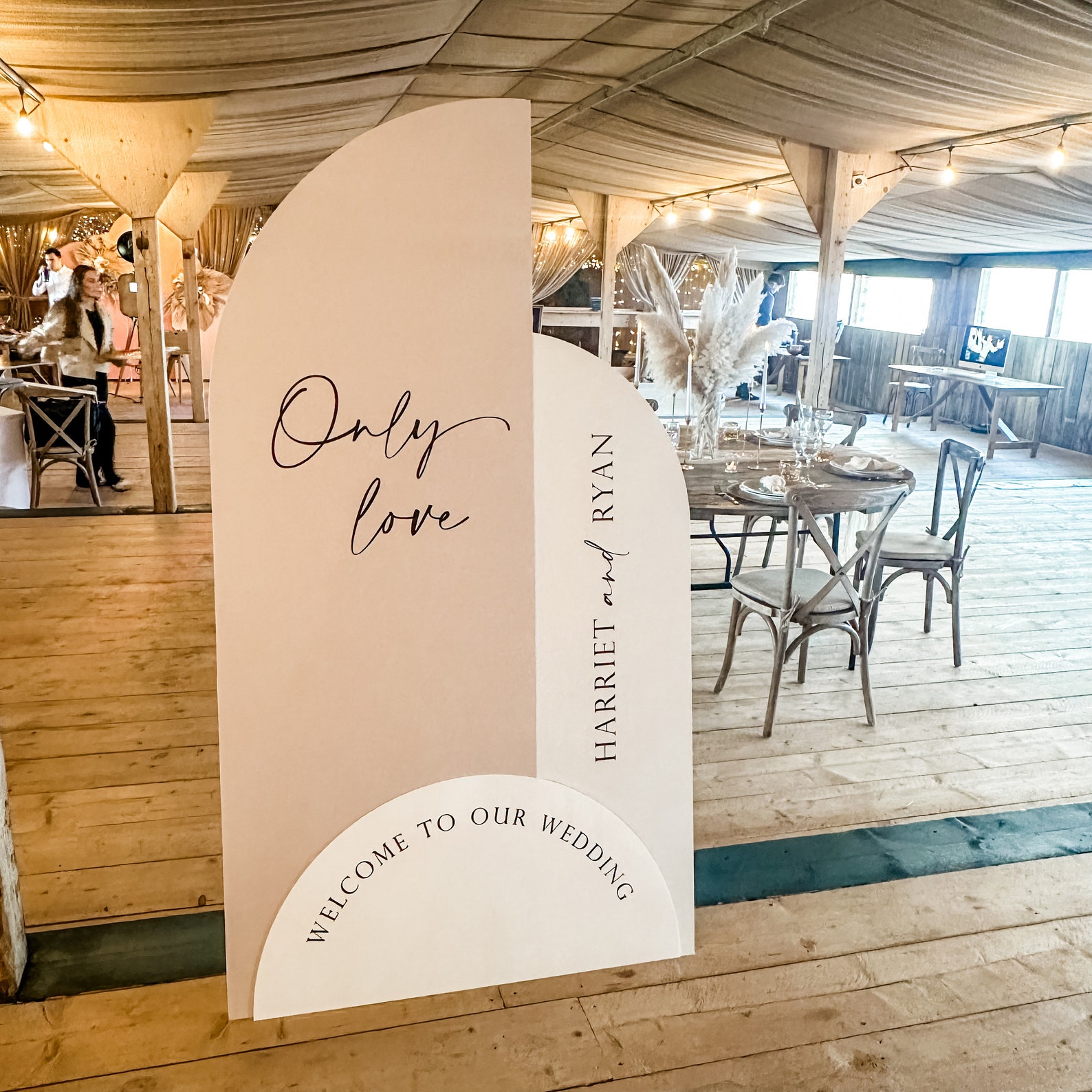 Extra Large Personalised Wedding Welcome Sign Installation, Only Love ...