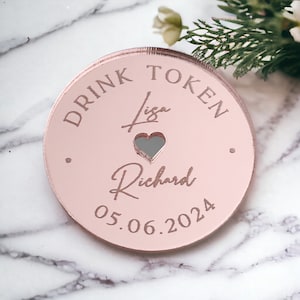 Luxury Wedding Favours, Personalised Drinks Token, Bespoke Favour, Free ...