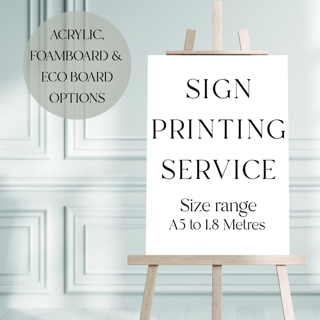 Wedding Signs Printing Service - Custom Colours and Sizes Canva ...
