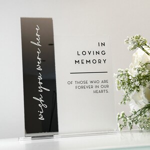 In Loving Memory Wedding Sign, Remembrance Plaque, Remembering at ...