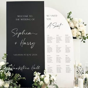 Extra Large Wedding Welcome Sign & Table Plan Duo, Personalised Luxury ...