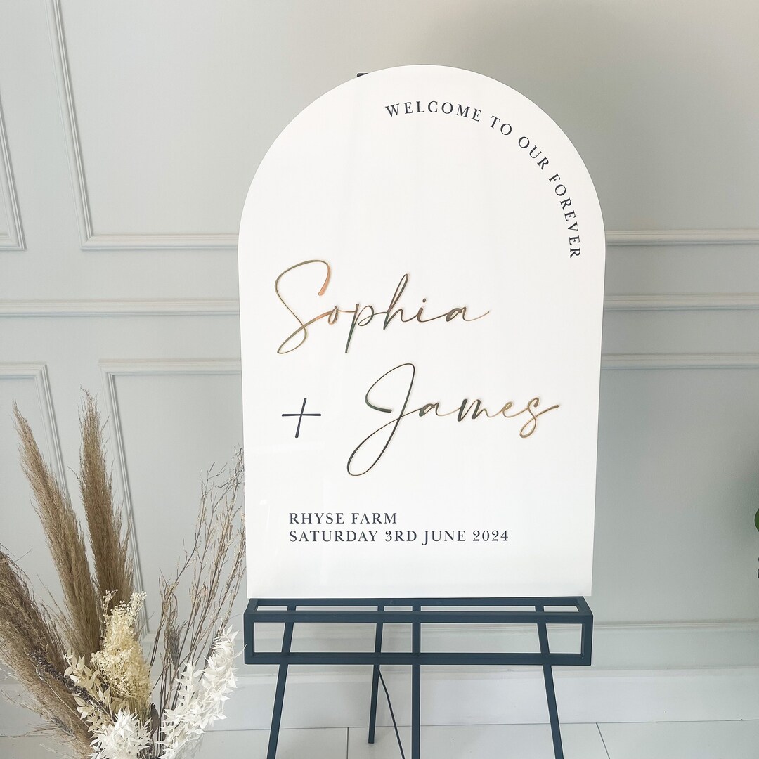 Wedding Welcome Sign, Dome Top Personalised Luxury Wedding Ceremony ...