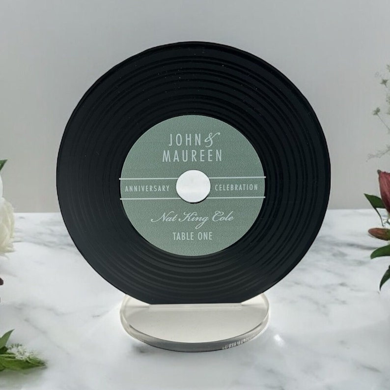 Vinyl Record Wedding Table Numbers: Rock & Roll Style (with Stand ...