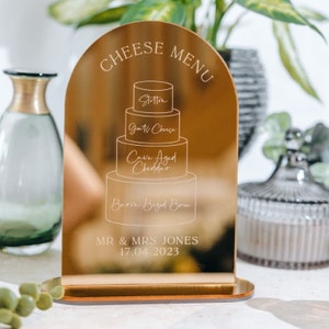 Personalised Wedding Cake Menu, Cheese Menu, Flavours Sign, Engraved ...