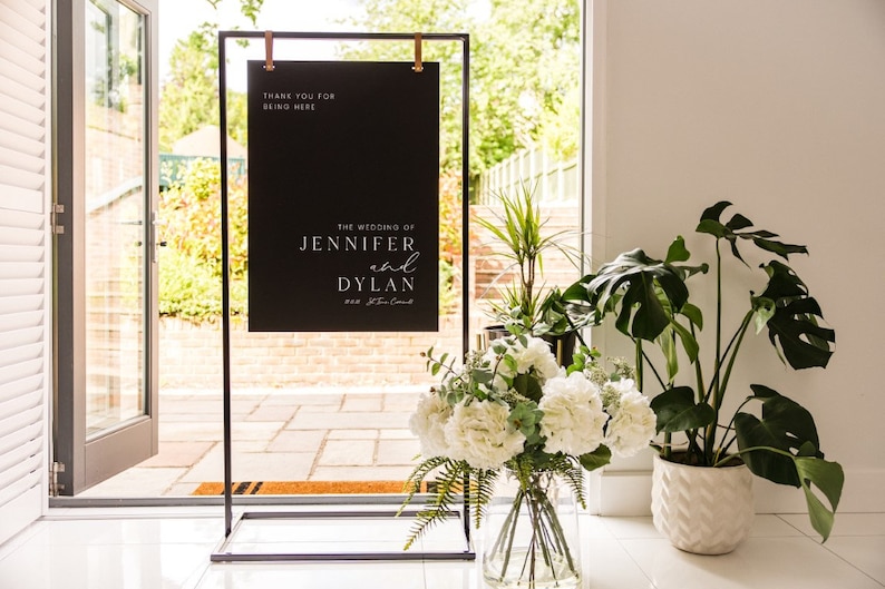 Black & White Wedding Welcome Sign Monochrome Décor - Etsy
