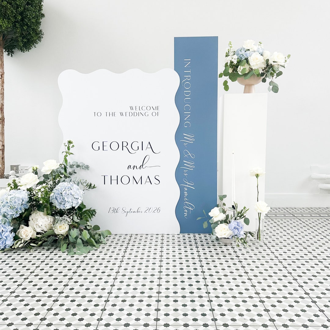 Extra Large Wedding Welcome Sign Duo, Personalised Luxury Venue Signage ...