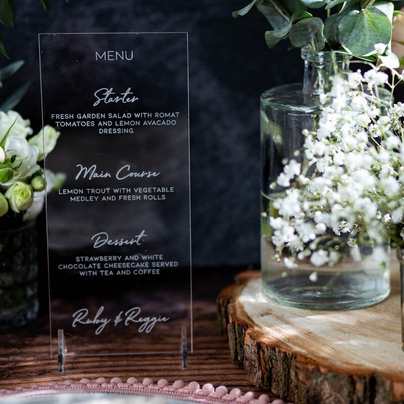Clear Menu Cards - Etsy