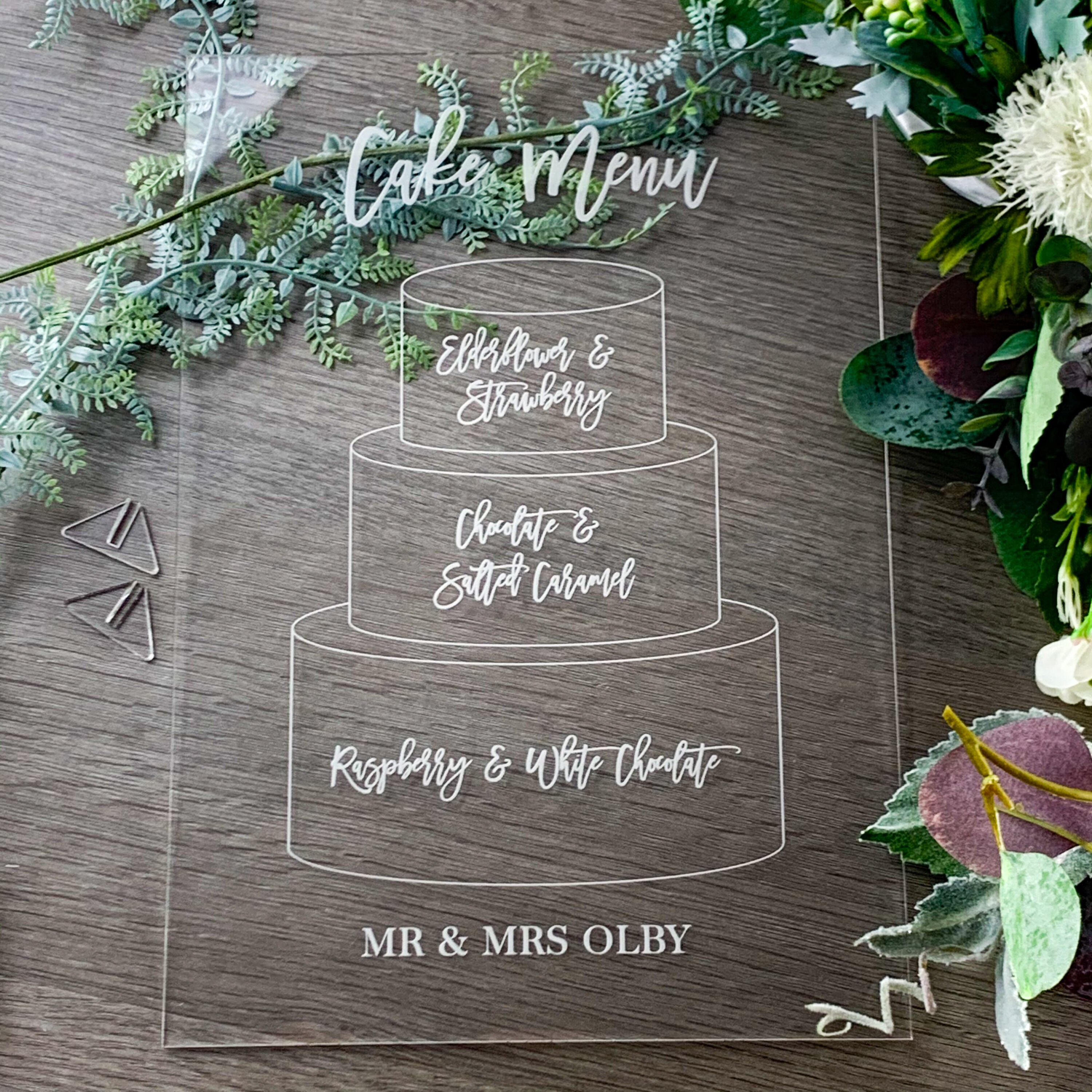 Cake Menu Cake Flavours Sign Wedding Cake Sign Cake | Etsy