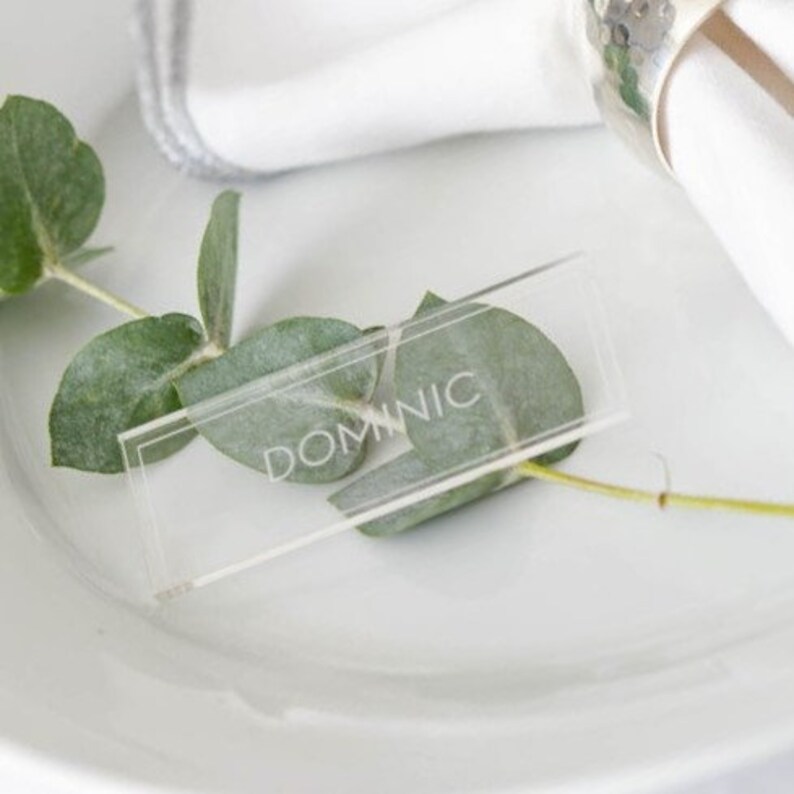 Acrylic Wedding Place Name Cards Rectangle Name Places | Etsy