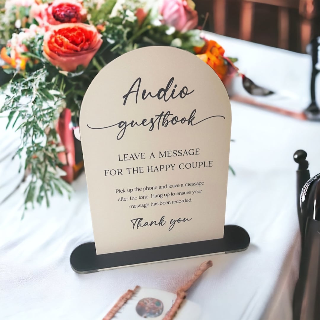 Audio Wedding Guest Book Sign, Dome Top Modern Audio Wedding Guestbook ...