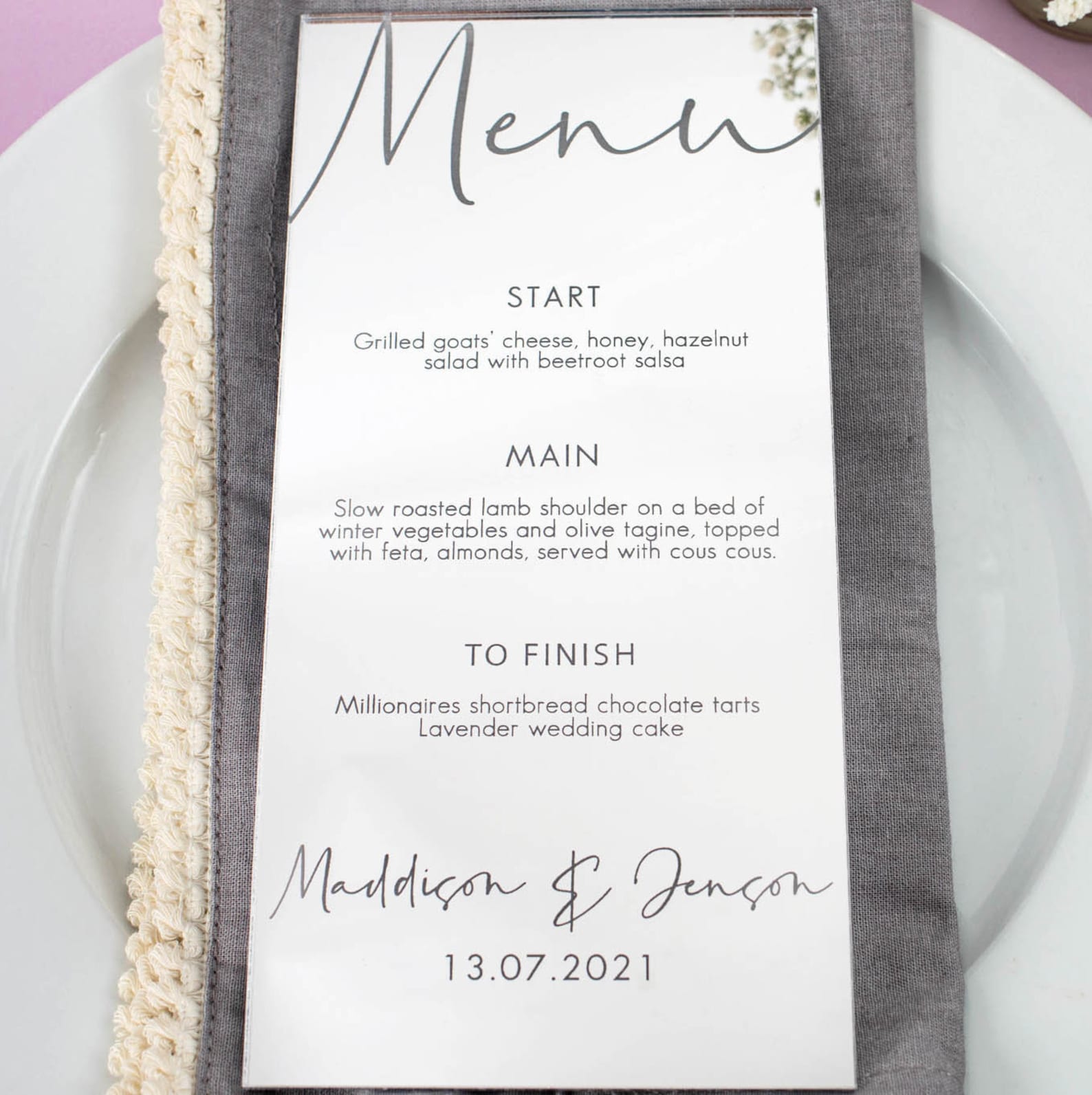 Gold Engraved Mirror Acrylic Menu Wedding Menus DL Standing - Etsy UK
